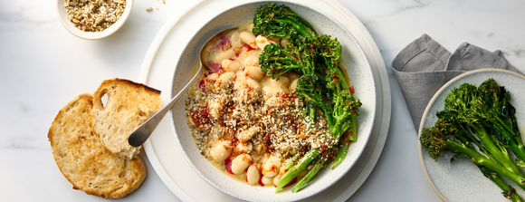 Miso butter beans with toasted seeds recipe | H&B